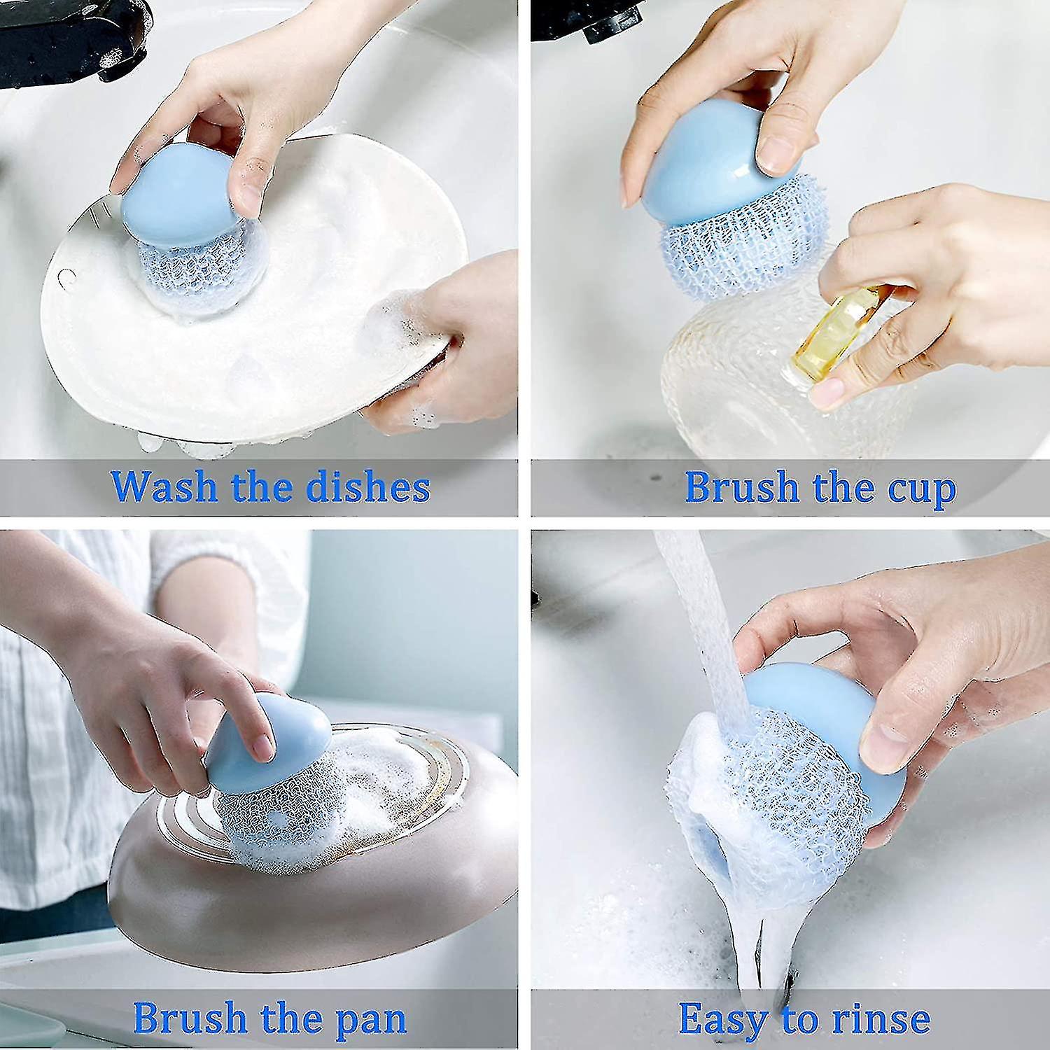Dishwasher, Dishwashing Sponge, Reusable Heavy Duty Mesh Cleaner, Round ...