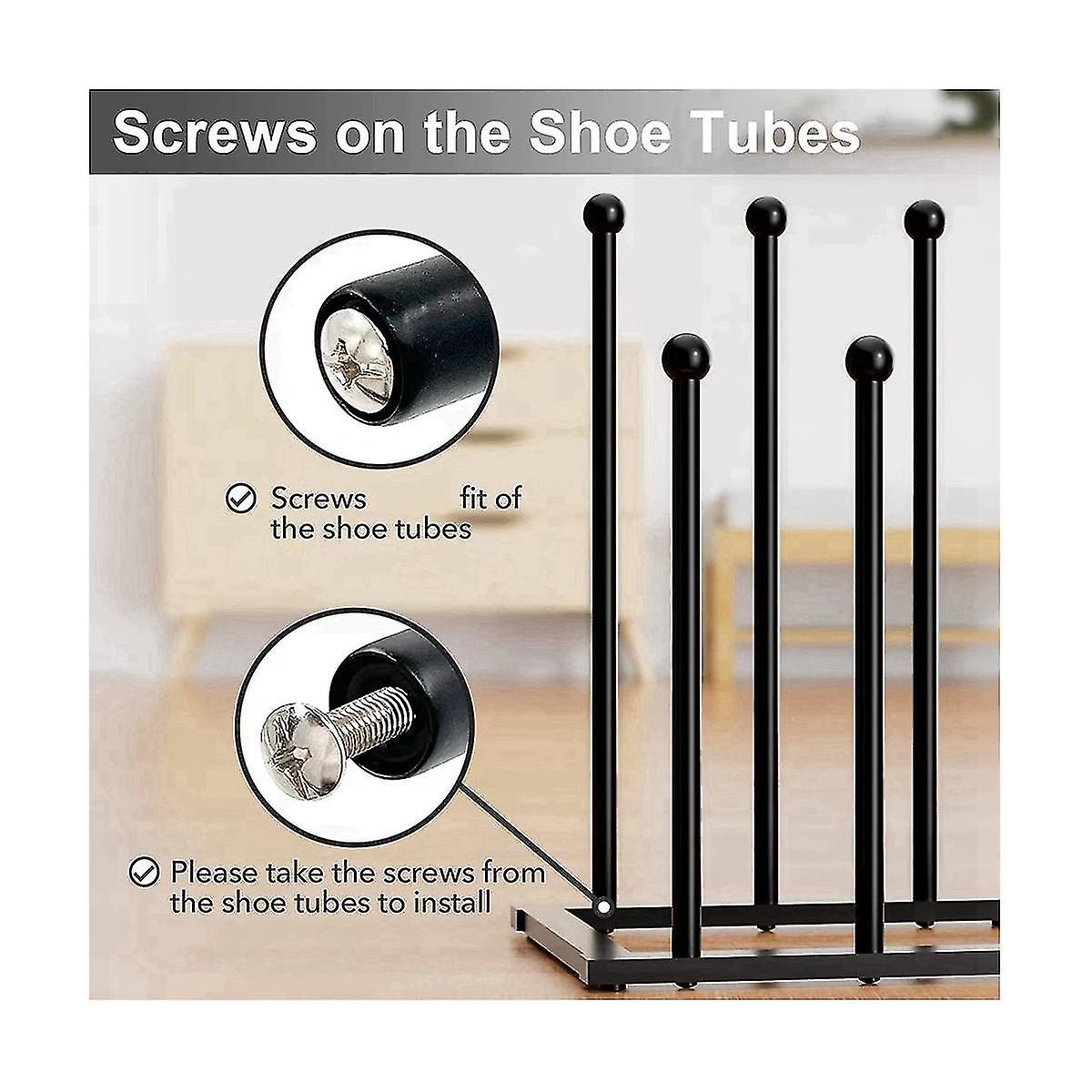Free Standing Shoe Racks Black Metal Boot Rack, For Dorm Room,closet ...