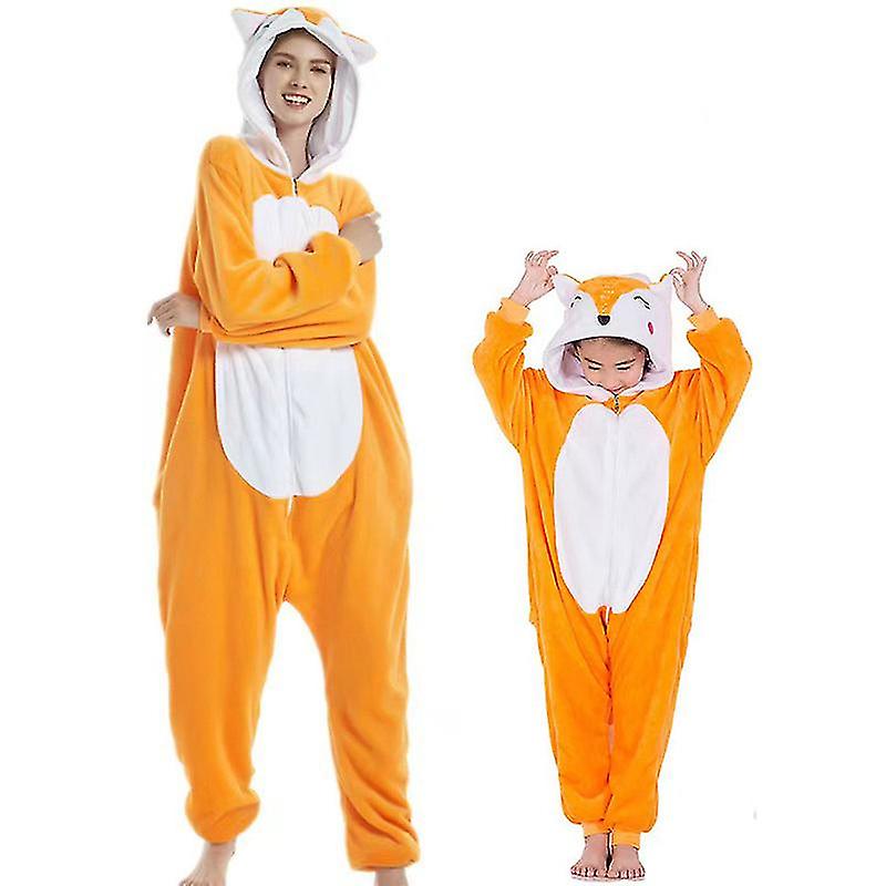 Fox Costume Animal Full Body Pajamas Halloween Carnival One-piece ...