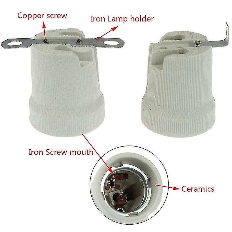 E27 Ceramic Screw Base High Temperature Resist Socket Light Bulb Holder ...