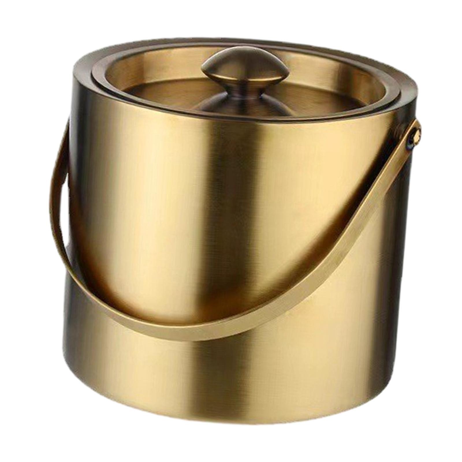 Ice Bucket with Handle Container Double Wall Multipurpose Wine Bucket ...