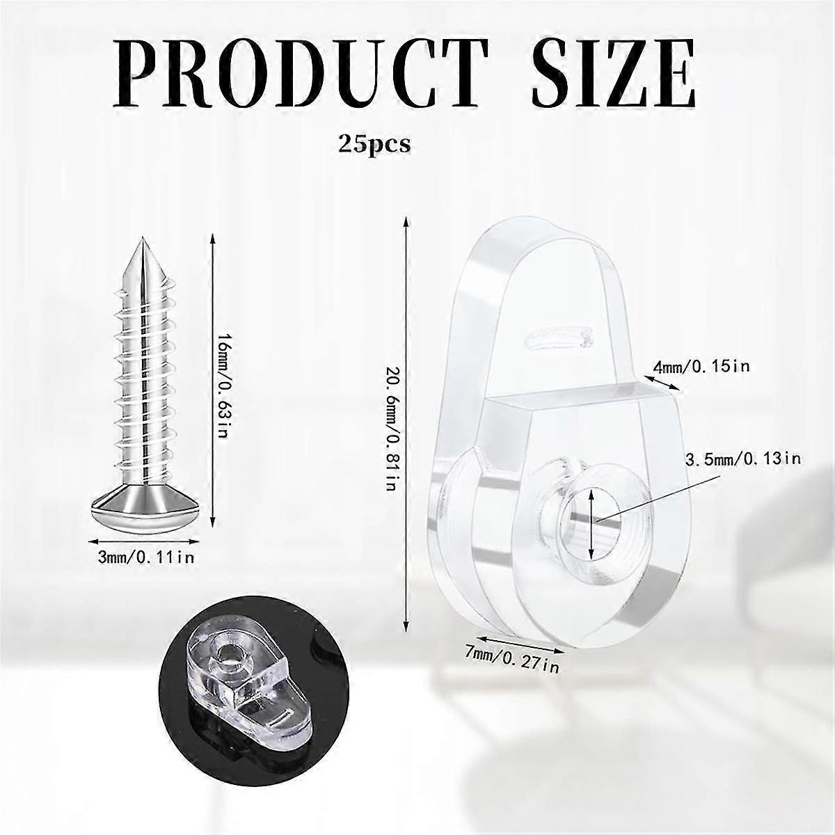 25 Pack Mirror Mounting Clips Kit, Round Mirror Hangers for Wall Glass ...