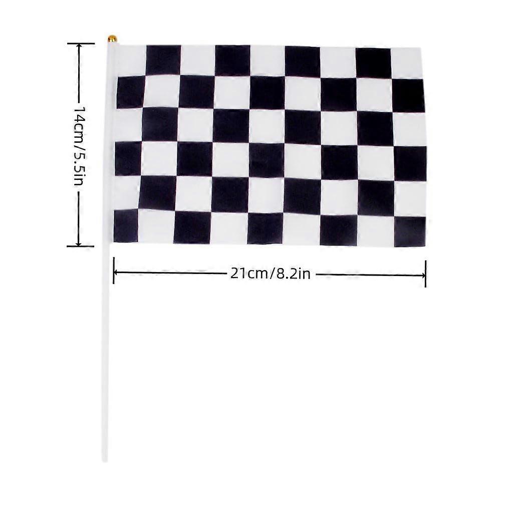 Pack of 50 Hand-Held Mini Flags Checked Racing Flags Black and White ...