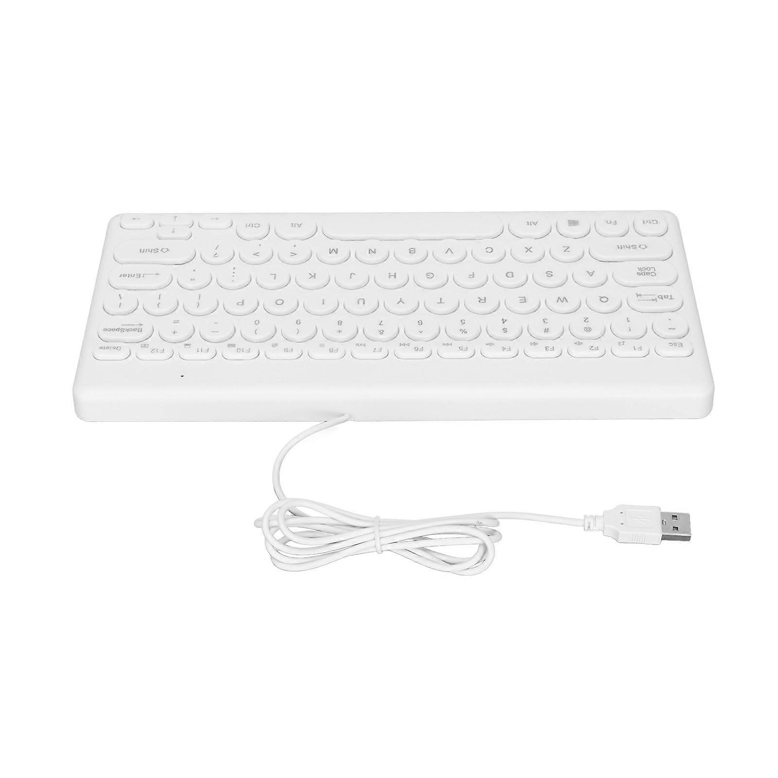 USB Keyboard Wired 78 Keys Ergonomic Design Power Saving Round Keycaps ...