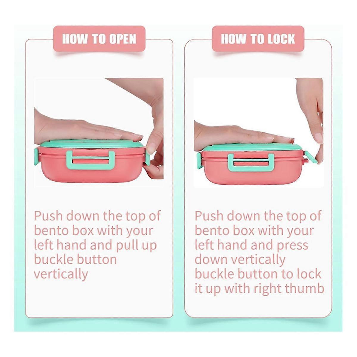 Stainless Steel Kid Bento Box,Leak Proof,3-Compartment,Lunch Box with Cutlery-Ideal Portion ...