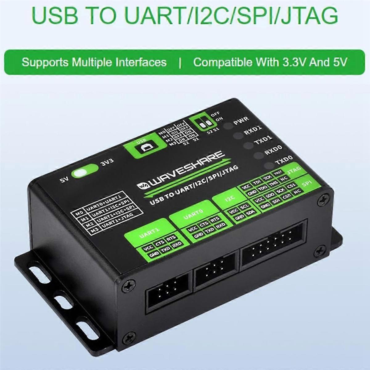USB to UART/I2C/SPI/JTAG Converter, Support USB to 2-CH UART, USB to 1-CH UART+ 1-CH, Compatible ...