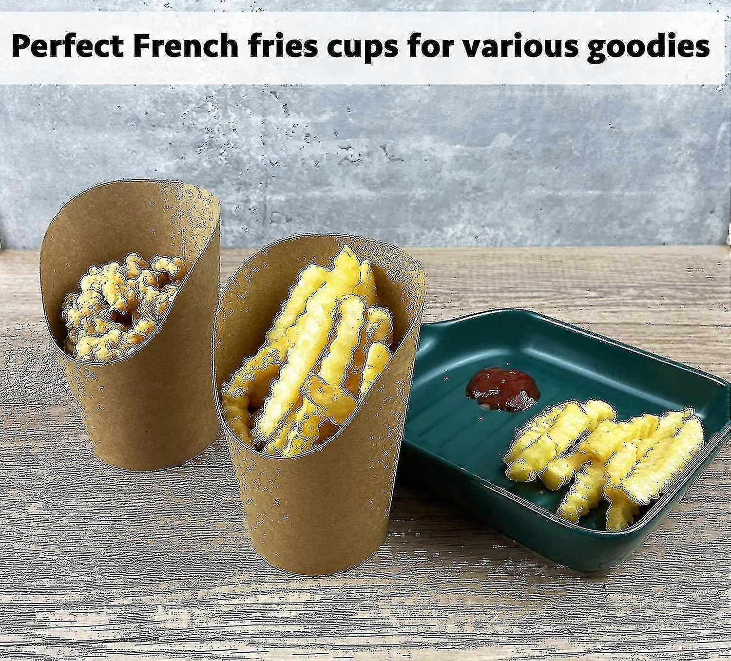 50 Pcs French Fries Holder, 12oz Disposable Paper French Fry Cups ...