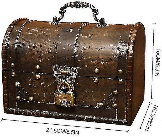 Wooden Treasure Chest Storage | Fruugo UK