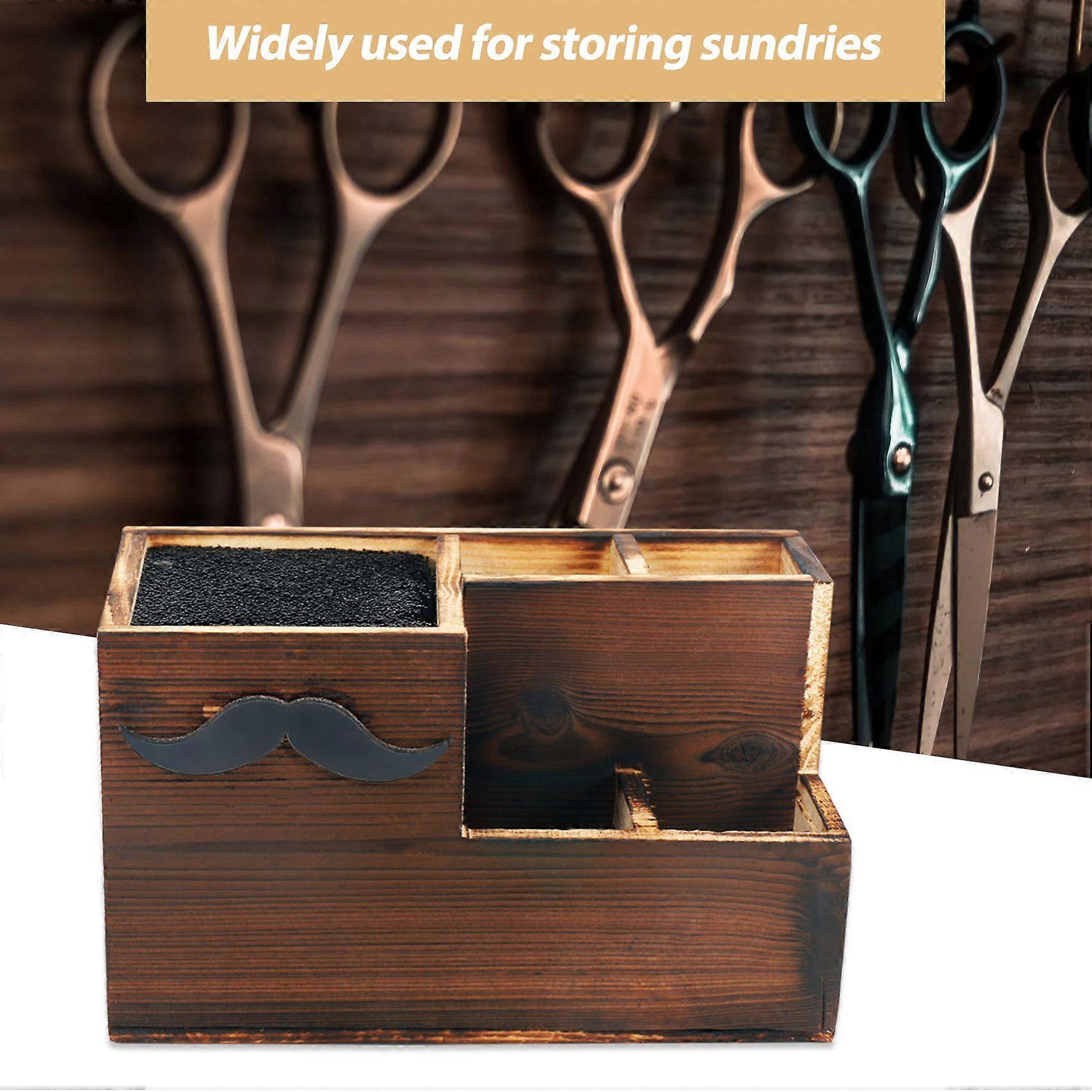 Wood Hairdressing Tool Box Hair Shear Holder Hair Cutting Scissors Rack ...