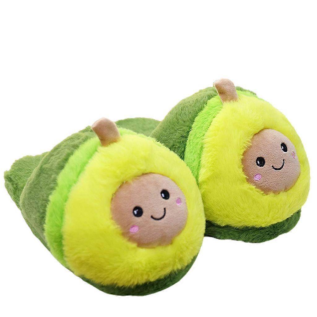 Fuzzy Heel Avocado Slippers Cute Plush Animal Avocado Slippers for ...
