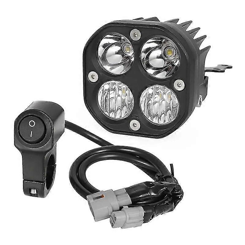 Led White Light Front Headlight Spot/flood Led Pod Combo Kit Plug ...
