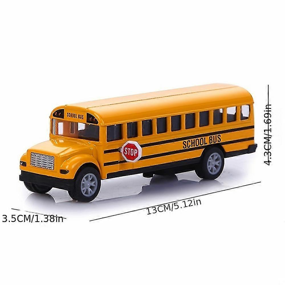 New York City School Bus Model Toy Pull Back Drive Alloy Retro School ...