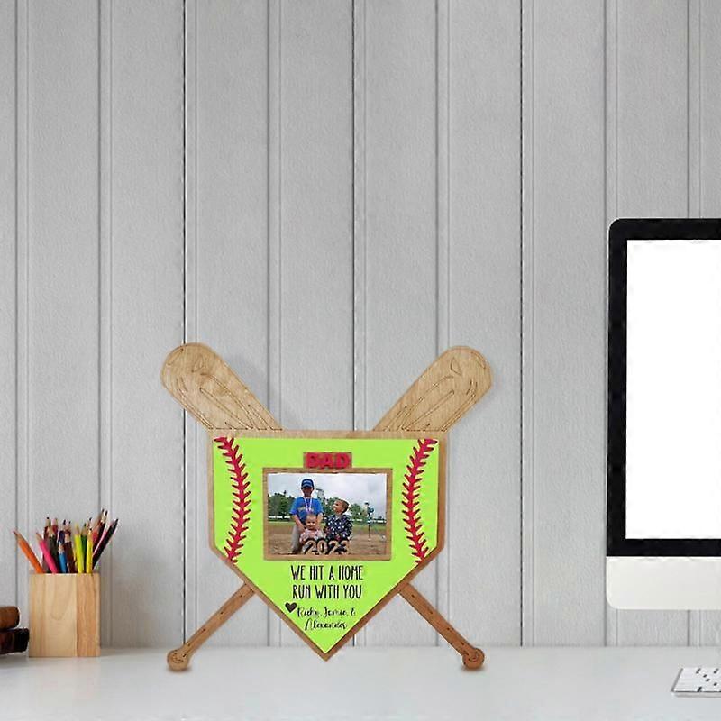 Fathers Day Table Decor Rustic Baseball Themed Wood Frame For Dad ...