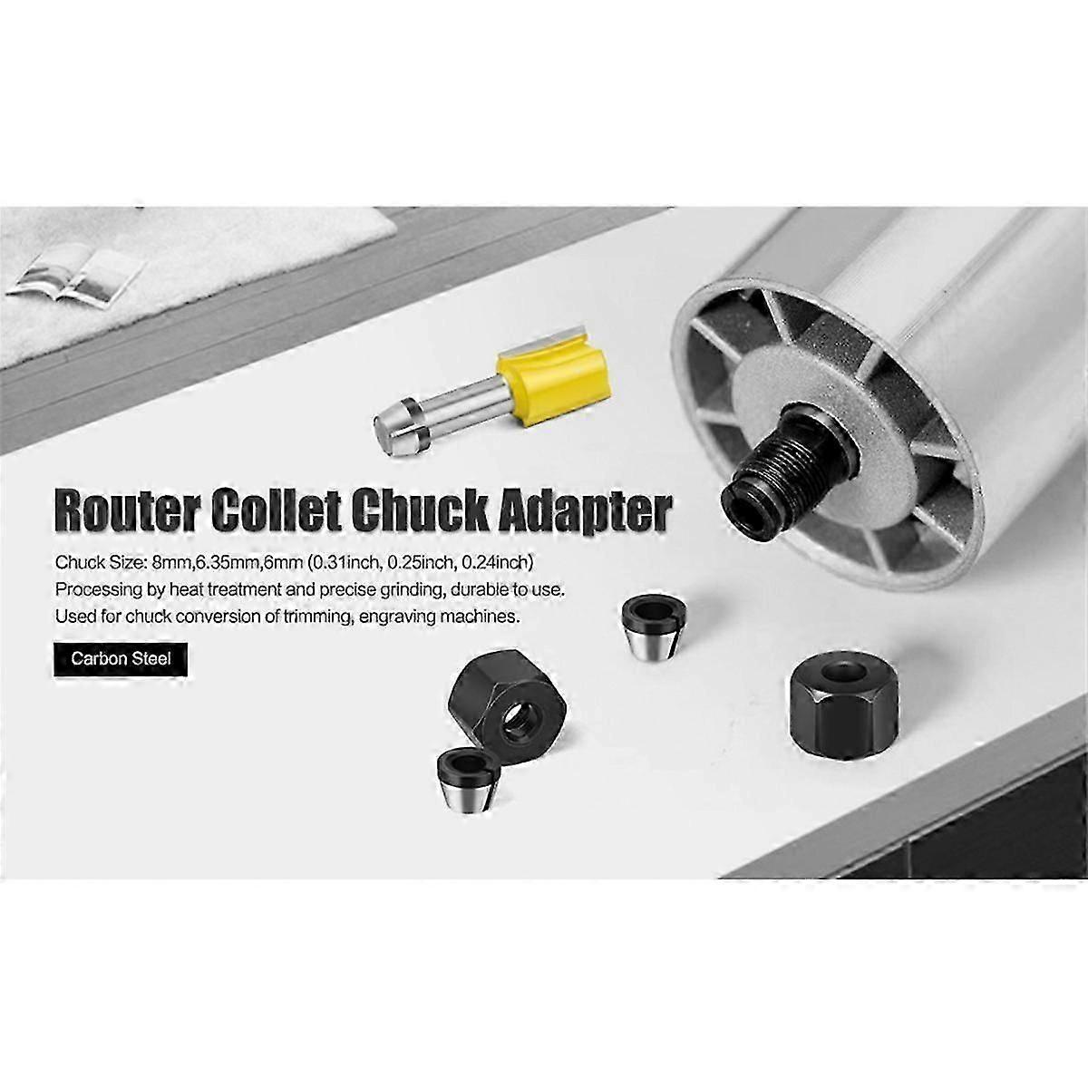 6/6.35/8mm Collet Chuck with Nut Engraving Trimming Machine Router Bit ...