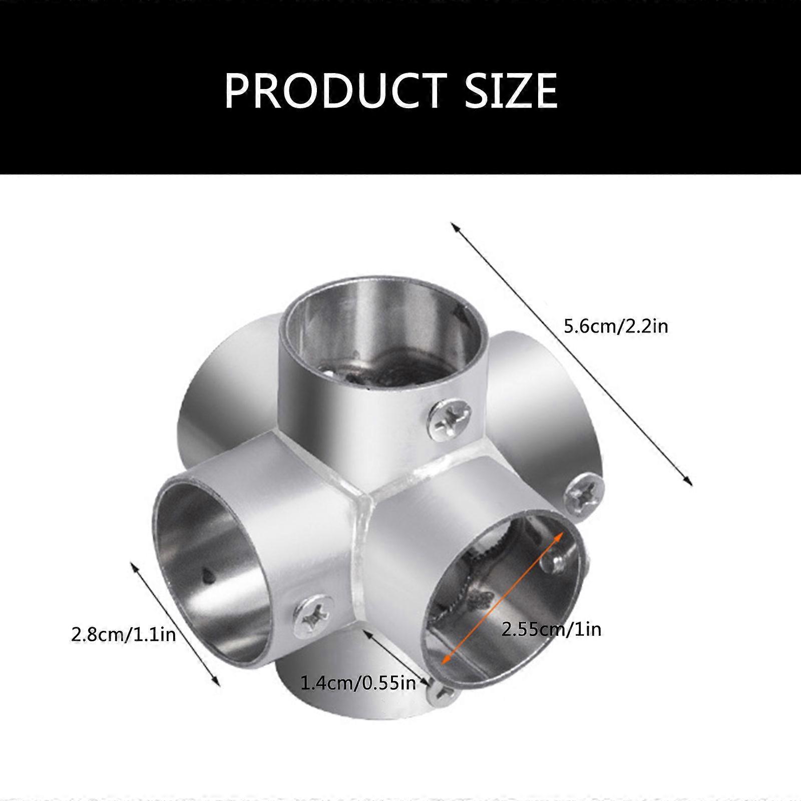 Upgrades Stainless Steel Handrail T Connectors set Metal Pipe Fittings ...