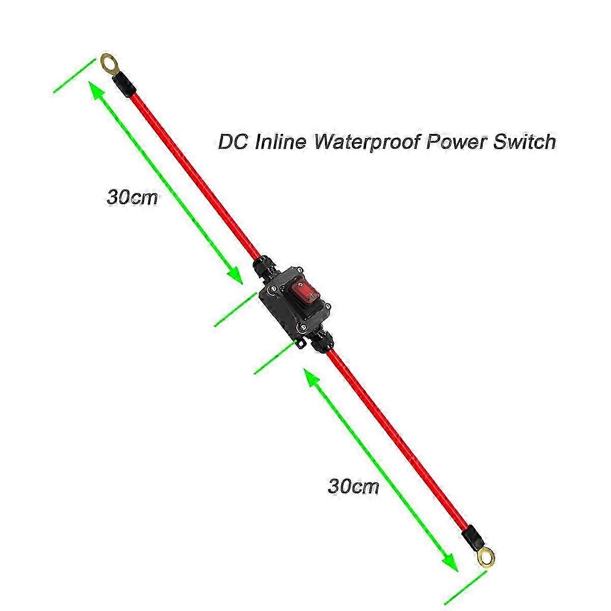 DC12V Inline Wire Switch DC12-24V DPST Dual Side Wiring Switch 25A IP67 ...