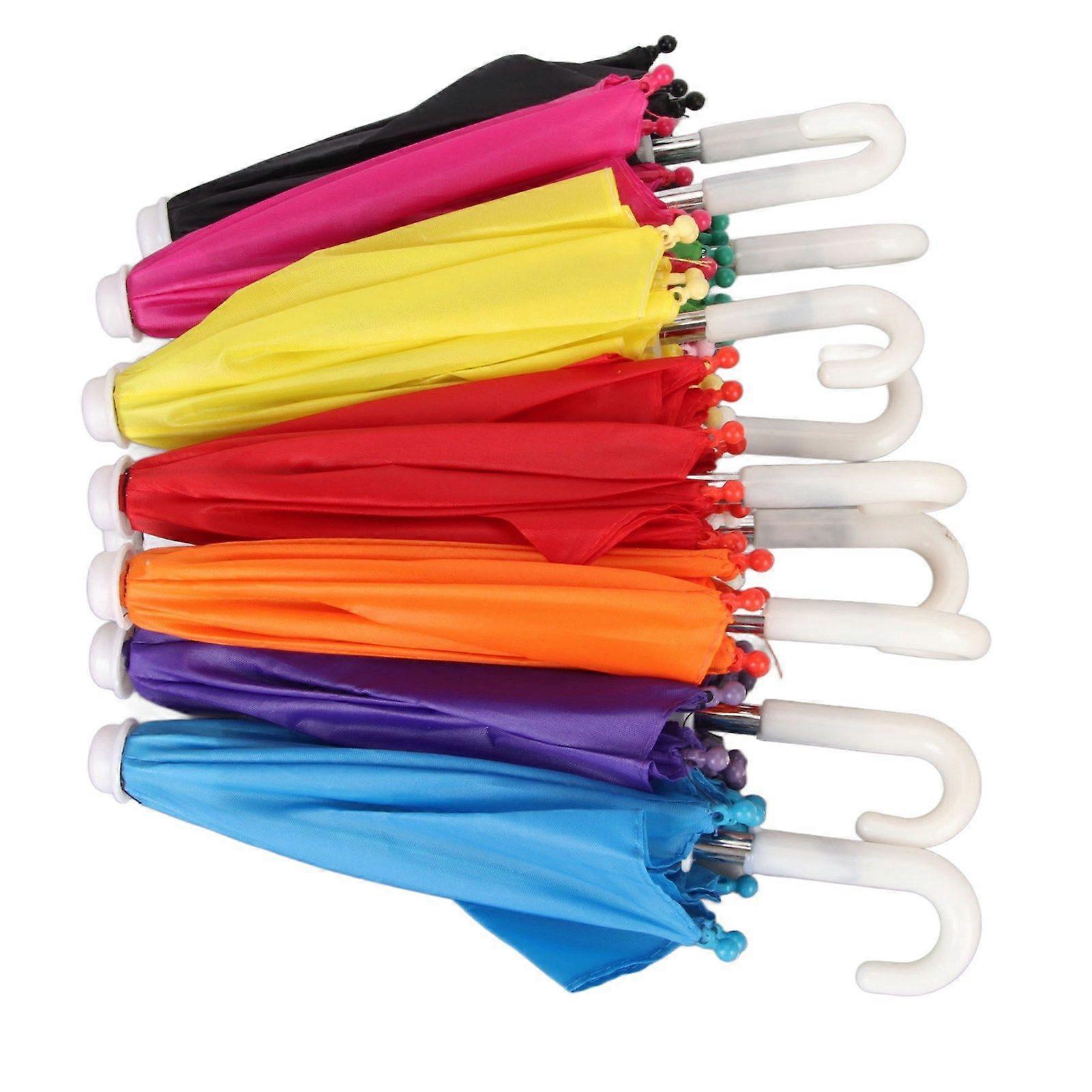 10pcs 18 Inch Doll Umbrellas Colorful Cute Miniature Toy Umbrellas for ...