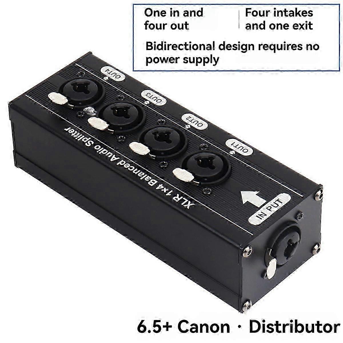 XLR 1x4 Balanced Audio Splitter Audio Signal Splitter Box-Good | Fruugo UK