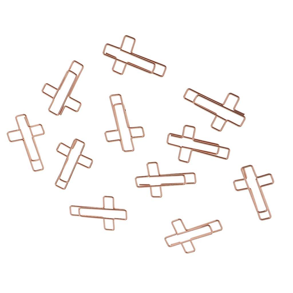 10 Pieces Cross-shaped Metal Office Paper Clips Ticket Clamps Bookmarks ...