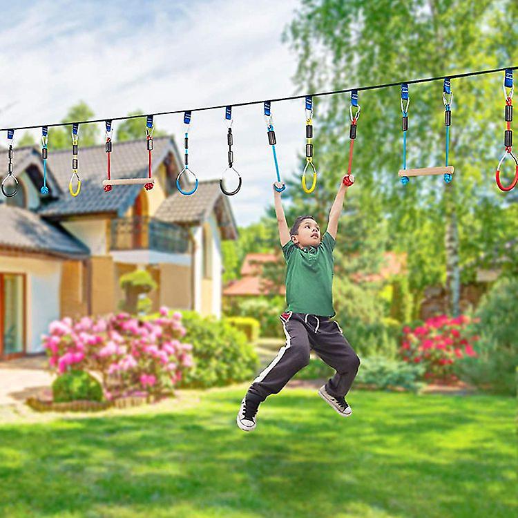 Kids Climbing Rings Multifunctional Swing with Plastic Rings Max Load ...