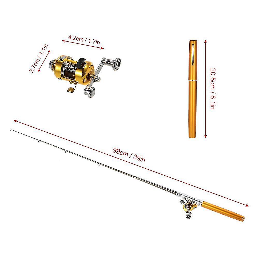 Fishing Rod Reel Combo Kit Set Mini Telescopic Portable Pocket Pen ...