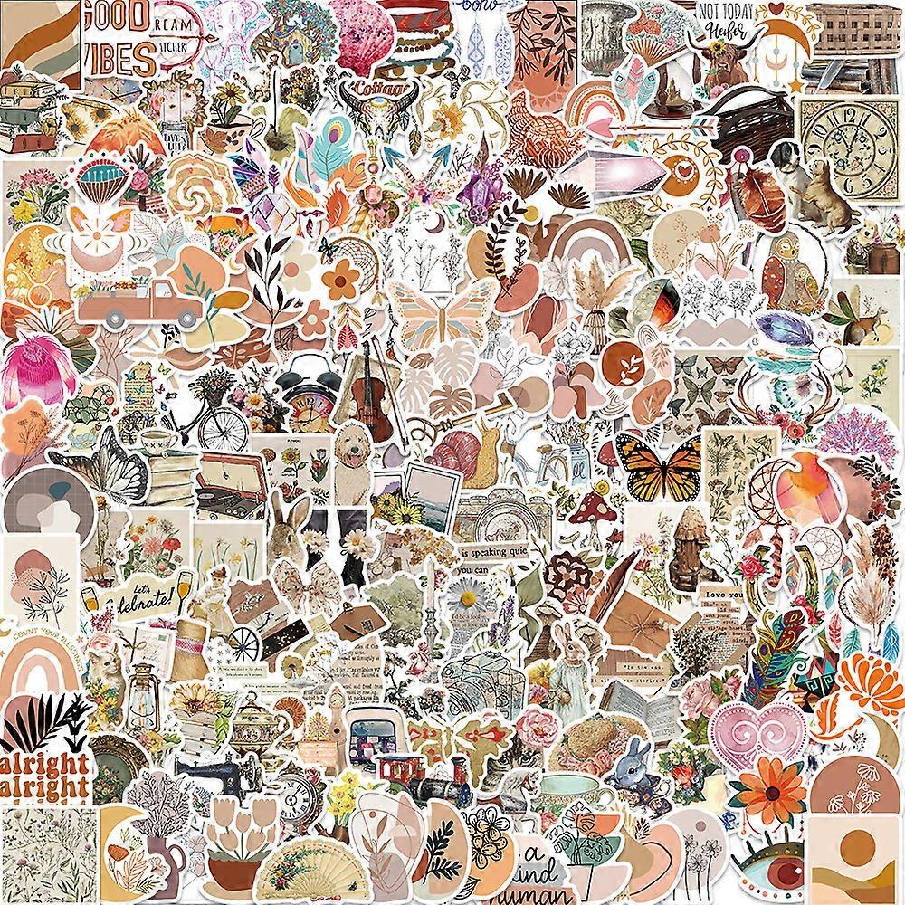 200 PCS Aesthetic Boho Stickers, Cute Vinyl Waterproof Stickers for ...