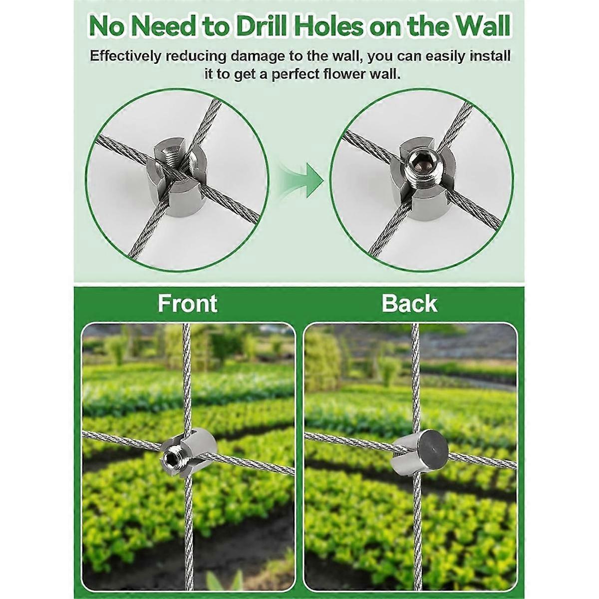 100FTGarden Wire Trellis for Climbing Plants, Stainless Steel Garden ...