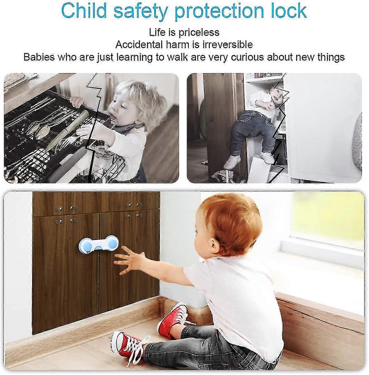 Child Safety Cabinet Locks (12 Pack) - Baby Proofing Latches Lock for ...