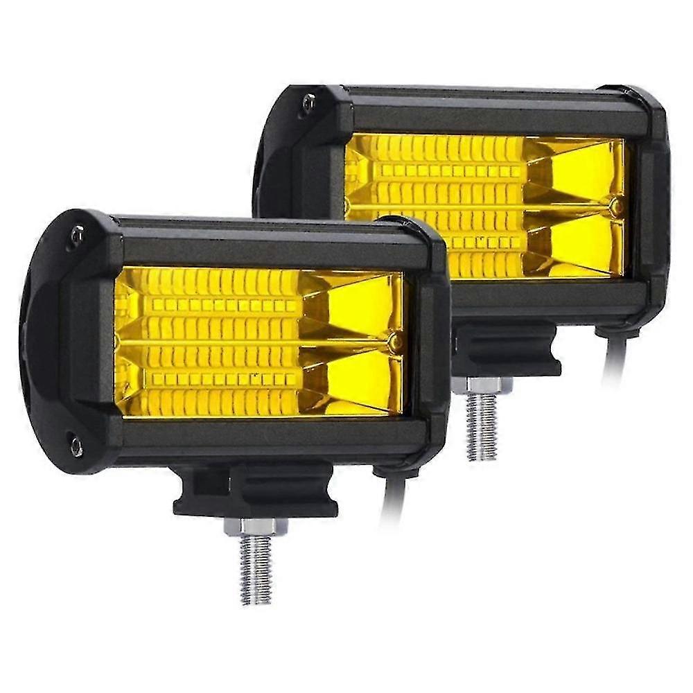 2x 5 Inch 72w Led Work Lights Waterproof Off Road Pod Fog Lights Yellow ...
