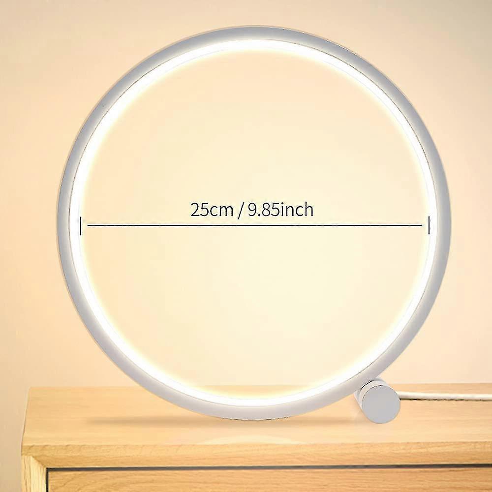 Modern Circle Shaped Table Lamp Touch Control 3 Colors 9 Brightness ...