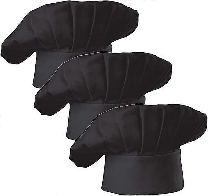 Set of 3 Pack Adult Chef Hat Adult Adjustable Elastic Baker Kitchen ...