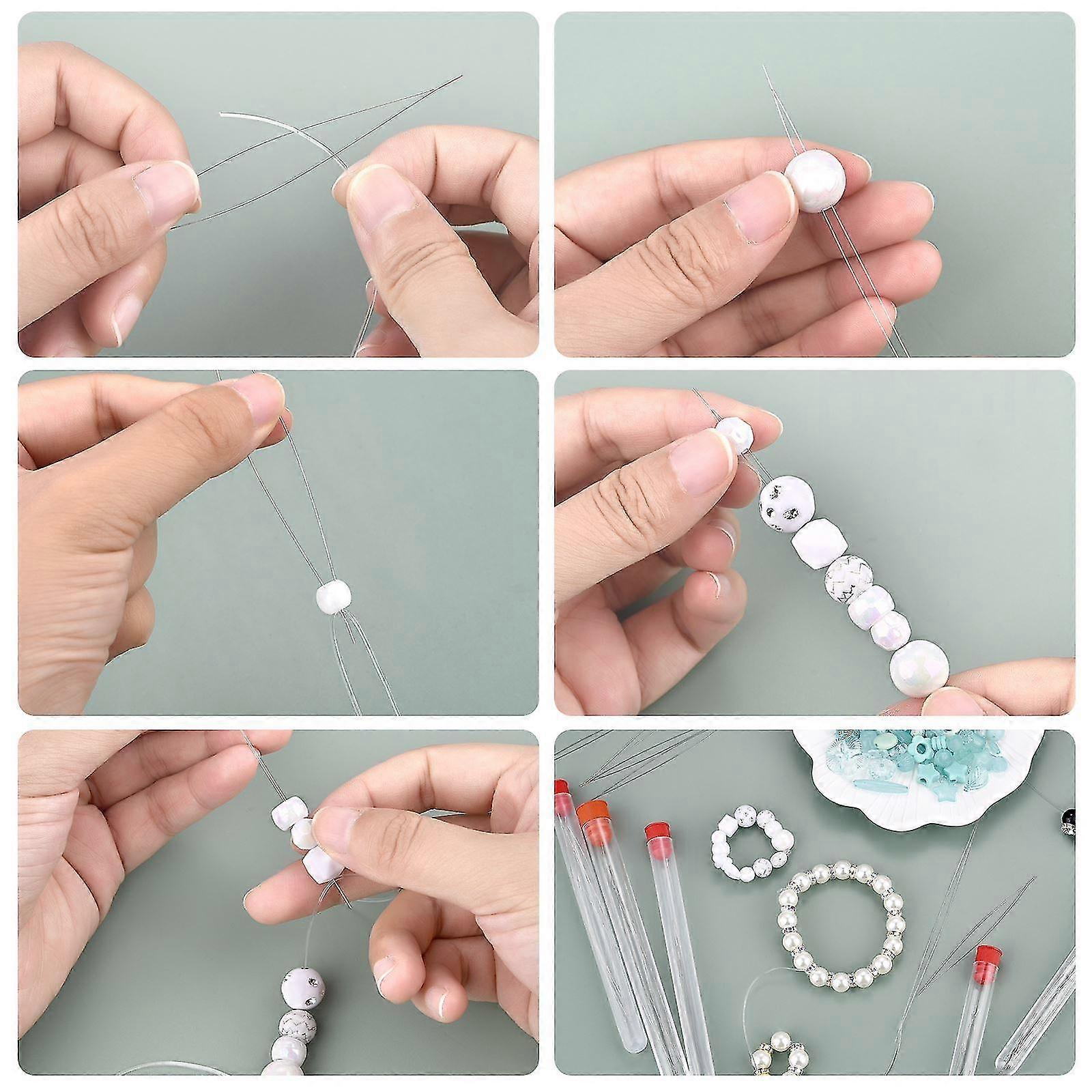 8pcs Open Beading Needles Pins Curved Needle Beads Bracelet Necklace ...