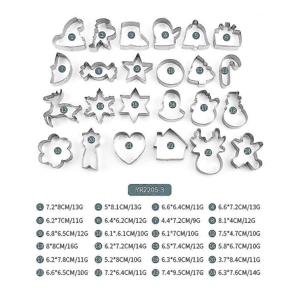 24pcs Stainless Steel Biscuit Mold Christmas/easter Cookie Cutter ...
