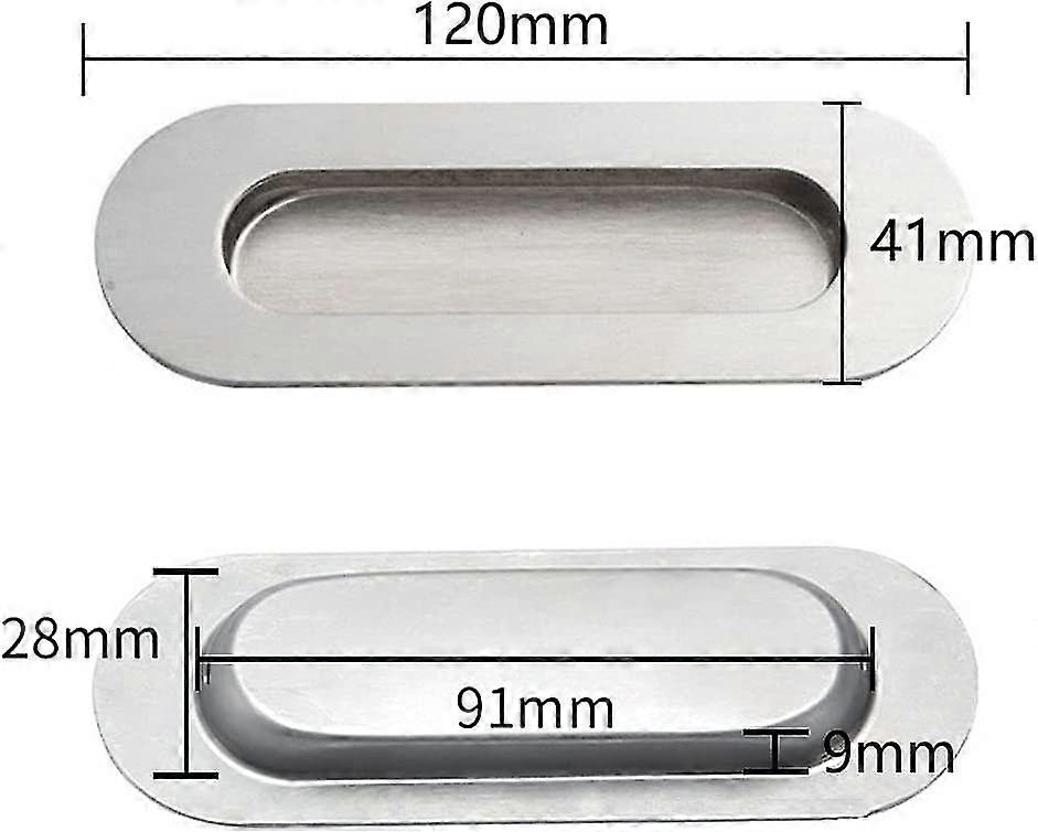 4 Pieces Sliding Door Handles Oval Recessed Handle Shell Handle ...