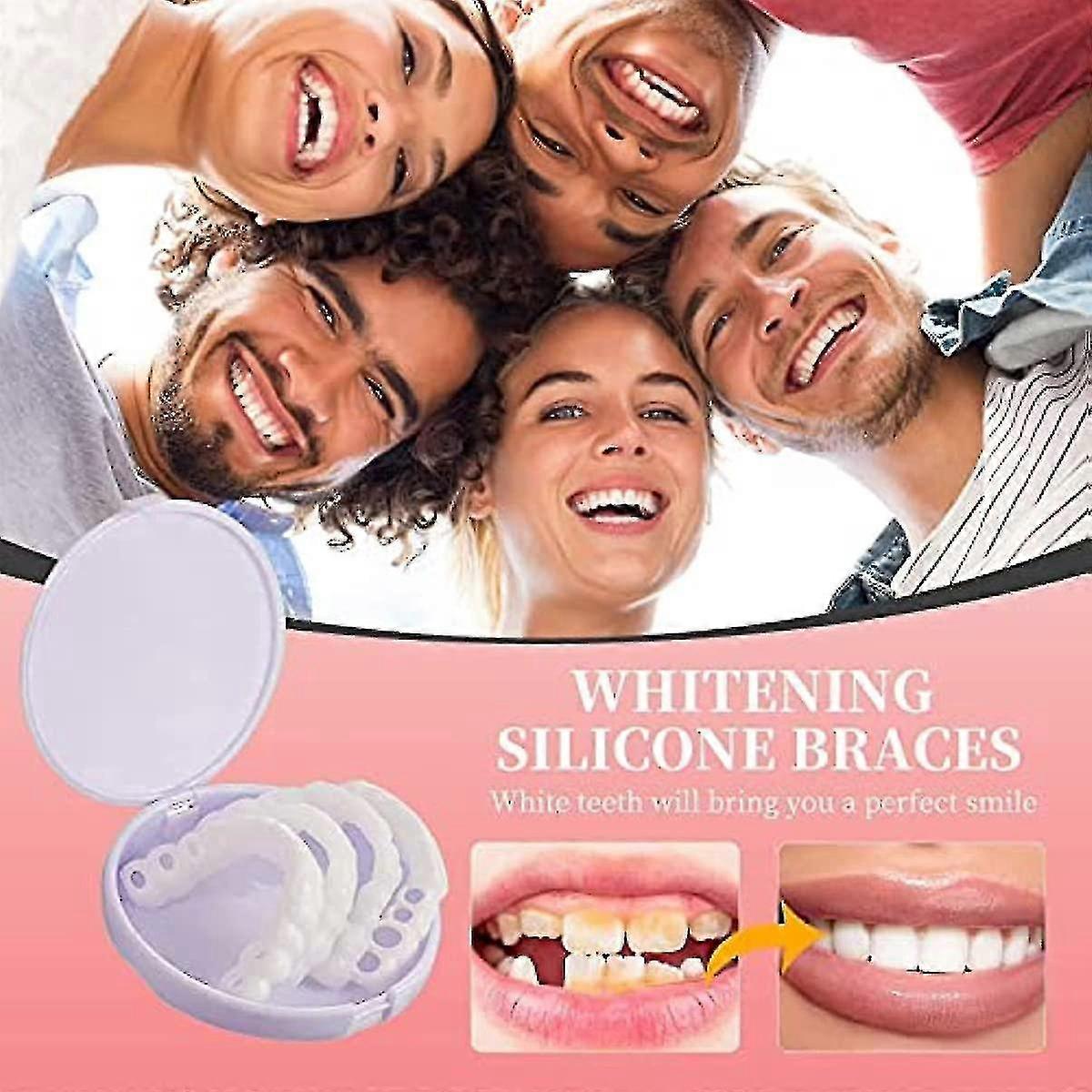 2 Pairs Fake Teeth Dentures Teeth For Women And Men Dental Veneers For ...