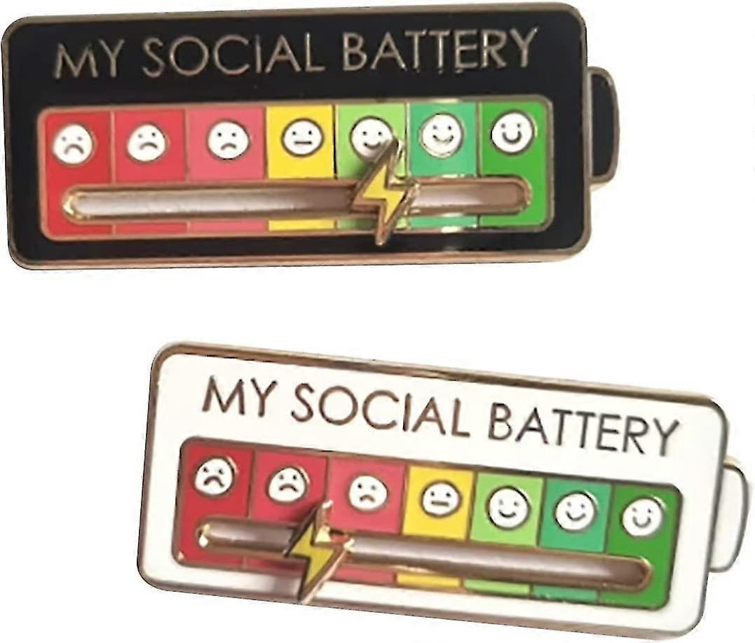 Enamel Mood Pin - Social Battery Pin, 7 Days A Week Functional ...