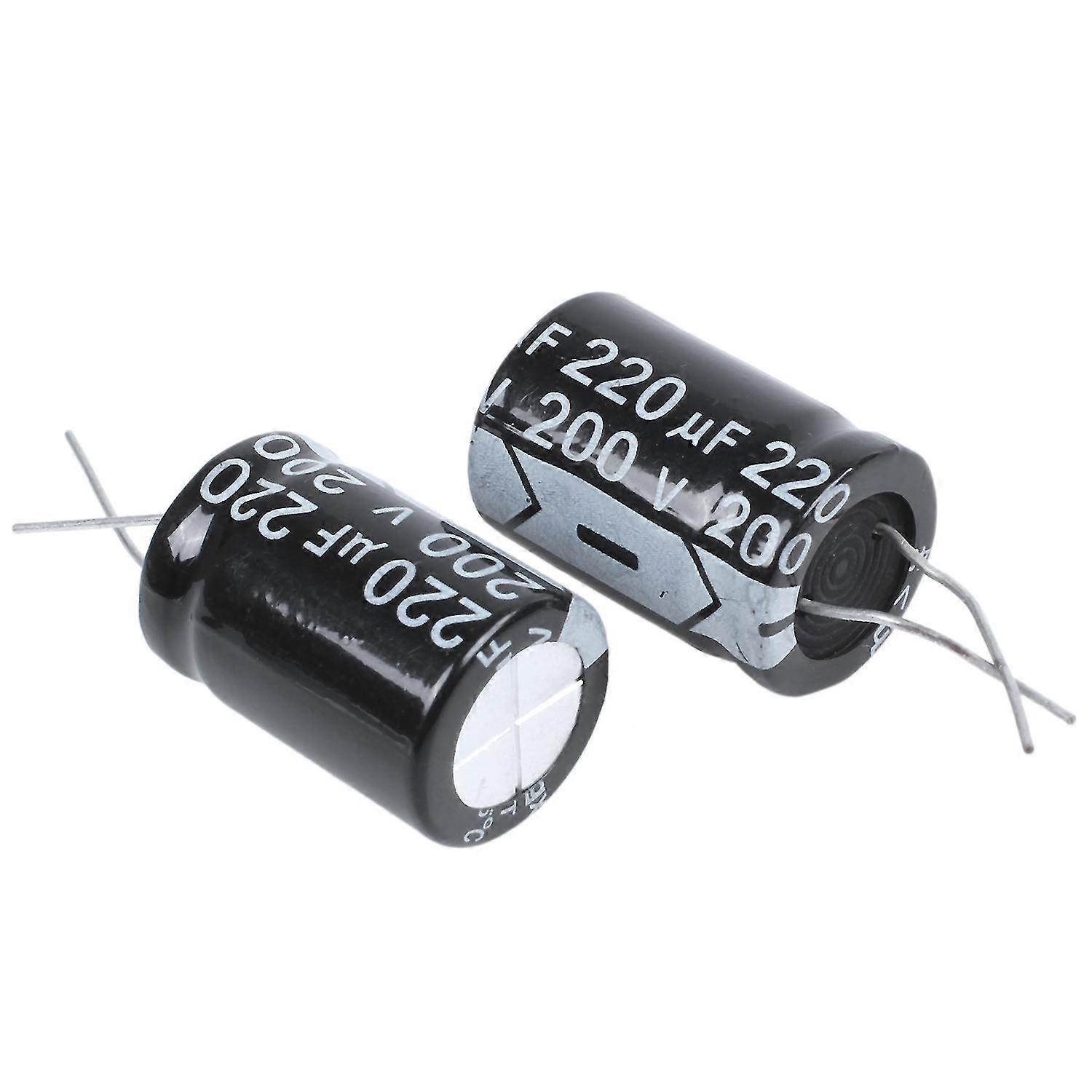 2 Pcs 220uf 200v 105c Electrolytic Capacitors Black 25x18mm | Fruugo UK