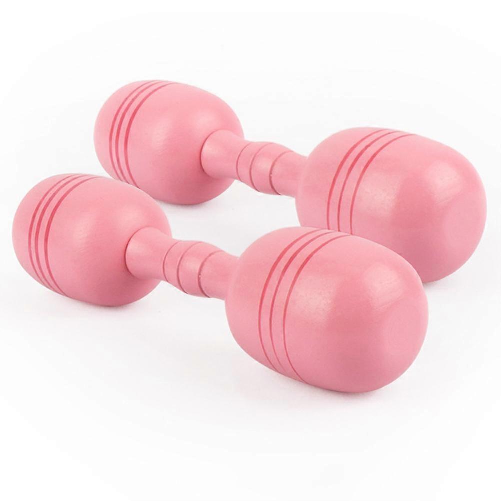1 Pair Children Wooden Dumbbell Gymnastics Props Fitness Dumbbell ...