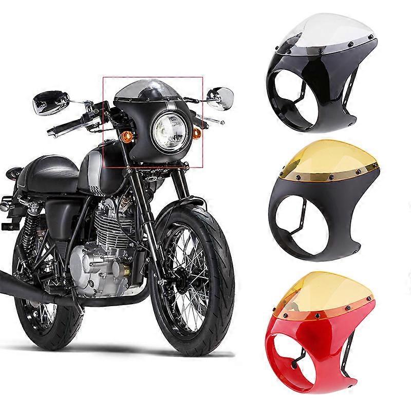 16-18cm Motorcycle Headlight Fairing Round Retro Cafe Motorbike Head ...