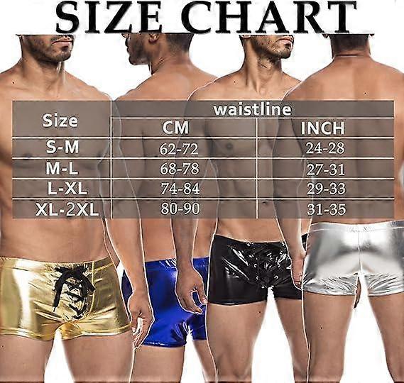 Men's Metallic Shorts Yoga Shiny Boxer Briefs Shiny Hot Pants with ...