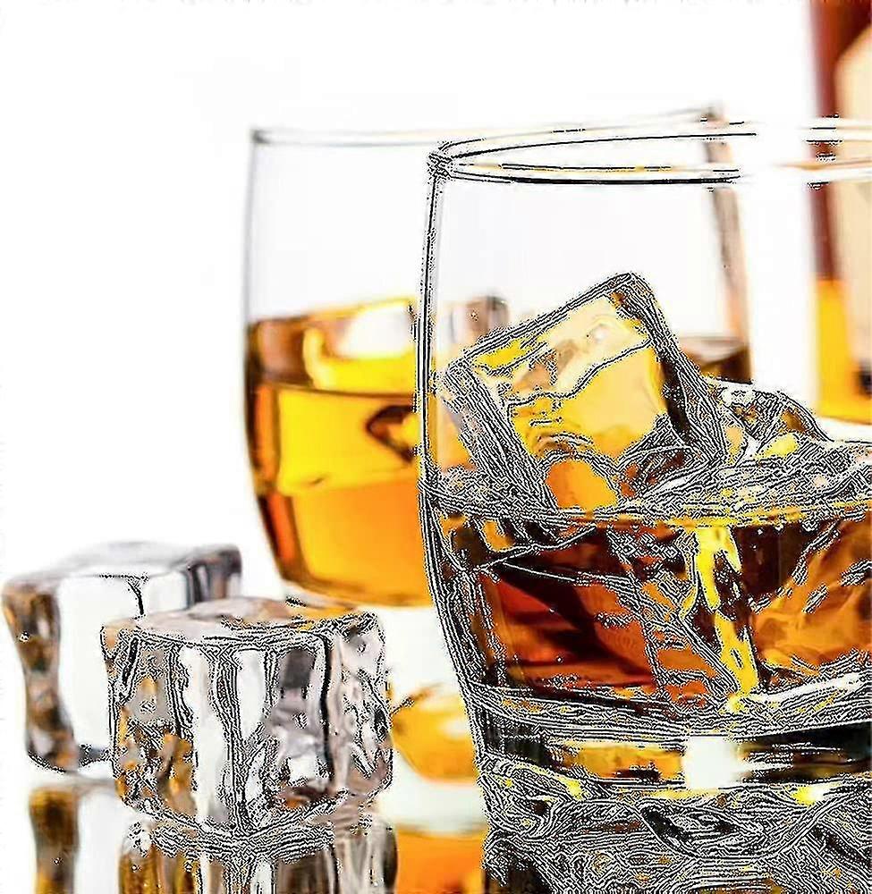 50pcs Artificial Ice Cubes Clear Reusable Fake Ice Cubes In Cube Shape ...