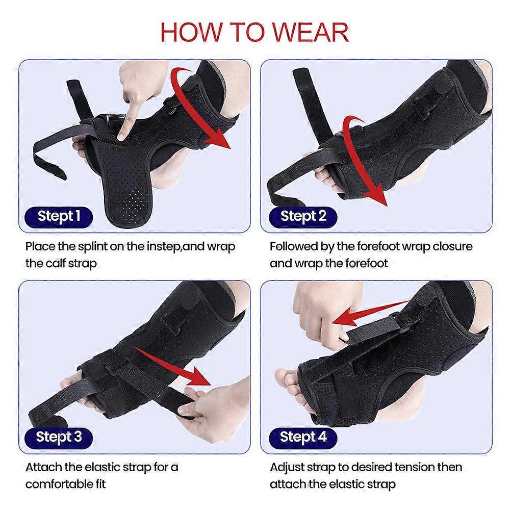 Adjustable Plantar Fasciitis Night Splint Foot Drop Orthotic Brace ...