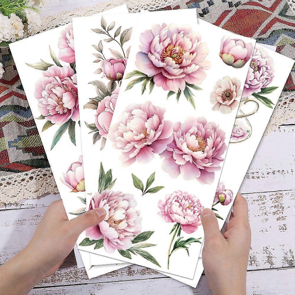 1Set 4Pcs 4 Styles Flower and Angel PVC Waterproof Decorative Stickers ...