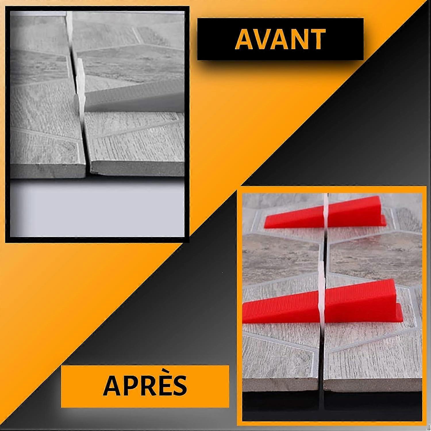 Reusable 2mm self-leveling tile spacer 300 pieces + Guide for laying ...