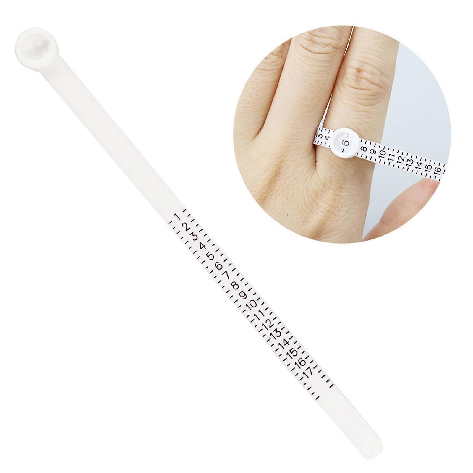 Plastic Ring Sizer Measuring Set Finger Size Gauge Measure Tool Finger ...