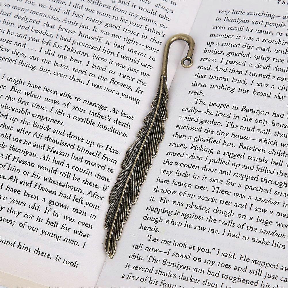 12Pcs Antique Feather Shape Bookmarks Bronze Metal Book Mark Handmade ...