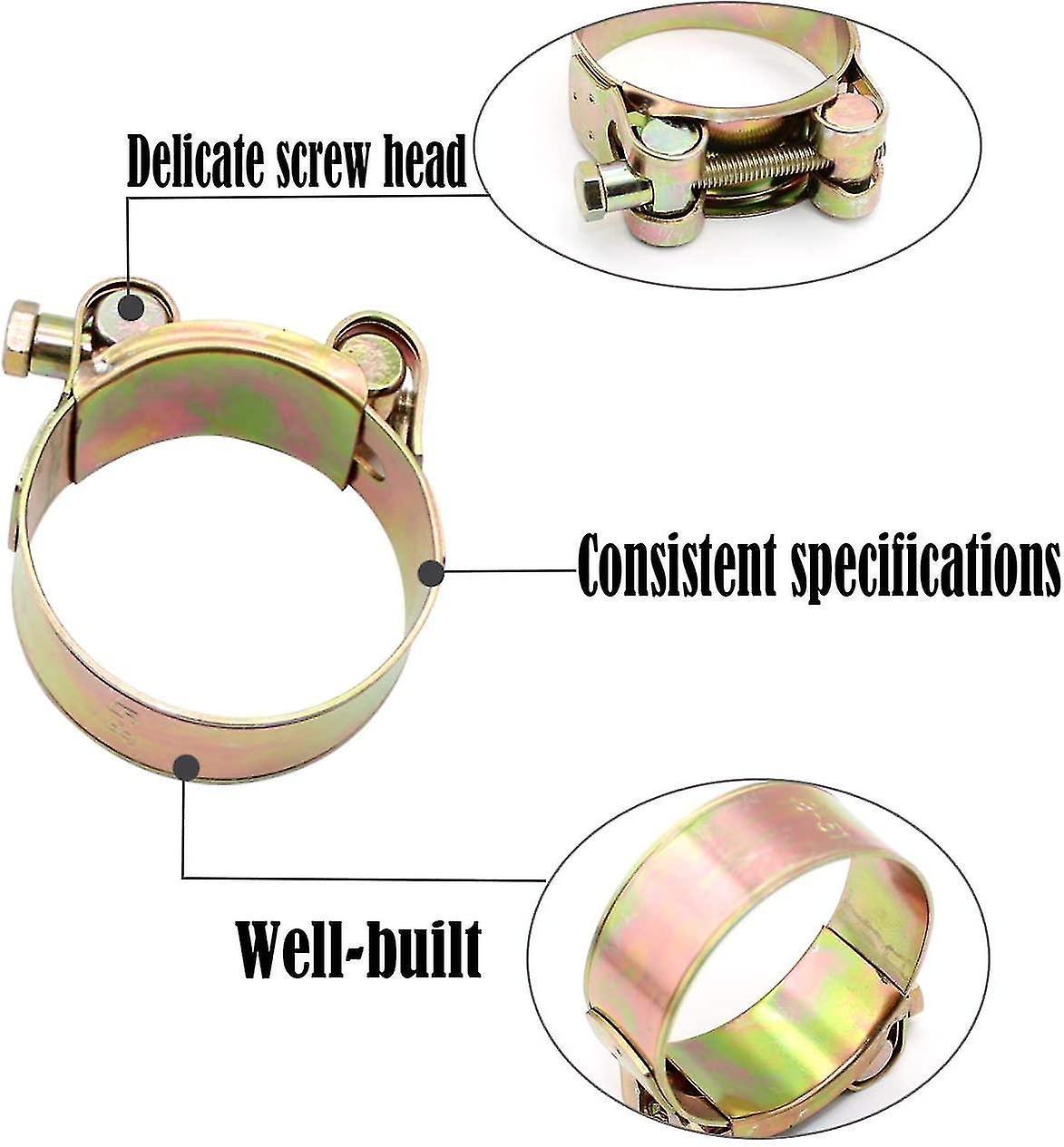 2pcs Stainless Hose Clamps,52-55mm Adjustable For High Pressure,solar ...