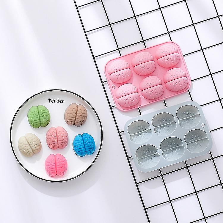 Human Brain Shape Pan Baking Silicone Halloween Cake Mold Pudding Jello ...
