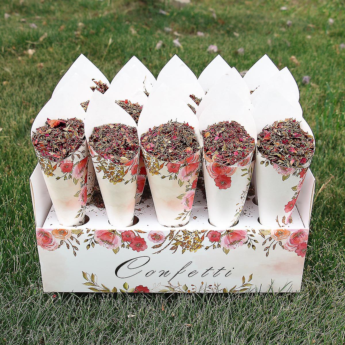 Wedding Kraft Paper Tray Confetti Cone Stand Box Tray For Wedding ...