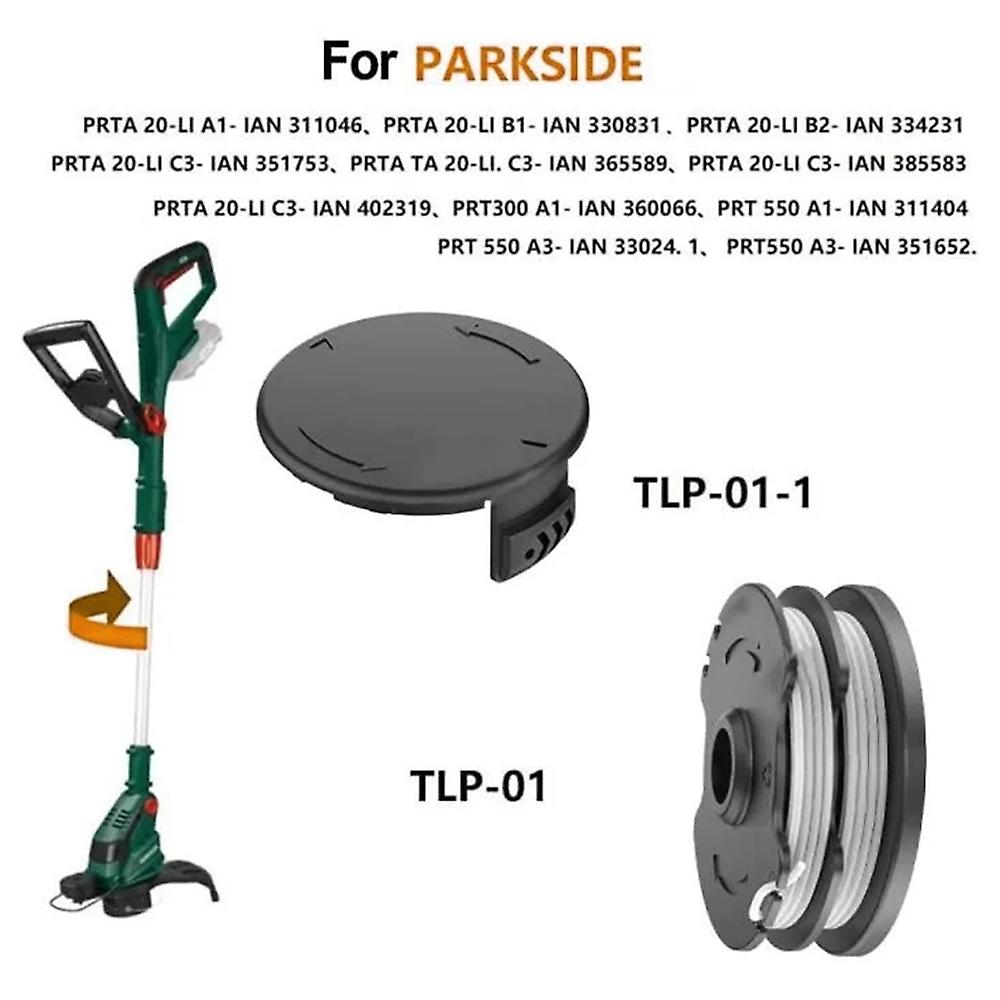 For Parkside Lawn Mower 6 Spool + 1 Spool Cap Grass Trimmer Accessories Set, TLP-01 / TLP-01-1 ...